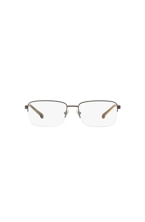 Brooks Brothers Rectangle Semi-rim Eyeglasses - Brown