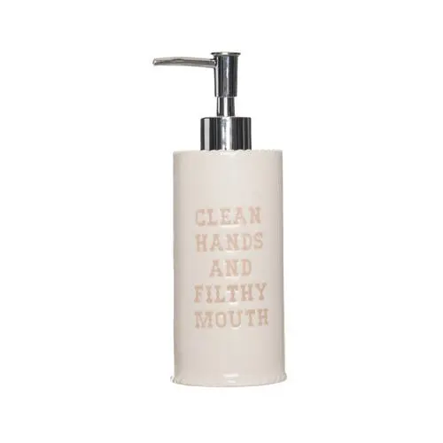 TOTALEE GIFT Dirty Mouth Soap Dispenser Ceramic 10 Oz - White