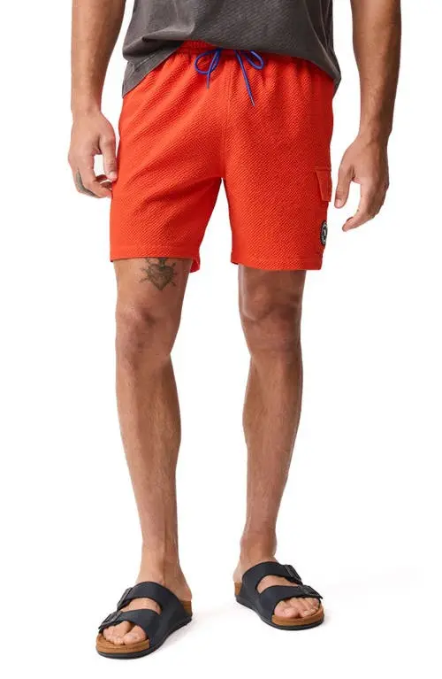 Rodd & Gunn Seersucker Swim Trunks With Cargo Pocket - Sunset