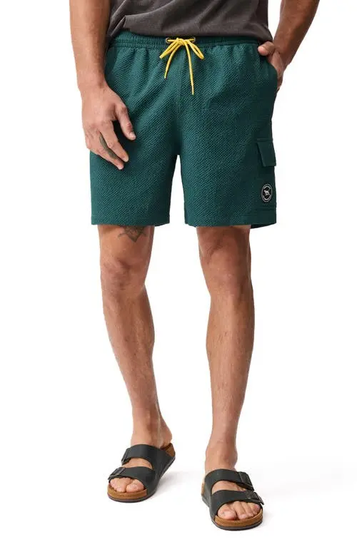 Rodd & Gunn Seersucker Swim Trunks With Cargo Pocket - Teal