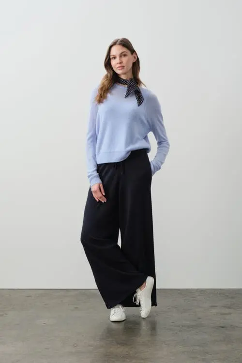 Naked Cashmere Rafaela Trompe L'oeil Cashmere Crewneck - Cornflower