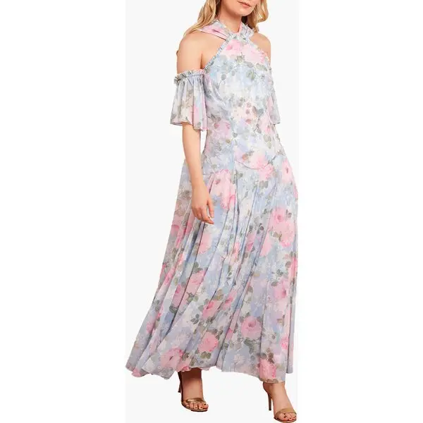 NEEDLE & THREAD Camille's Garden Halter Neck Ankle Gown