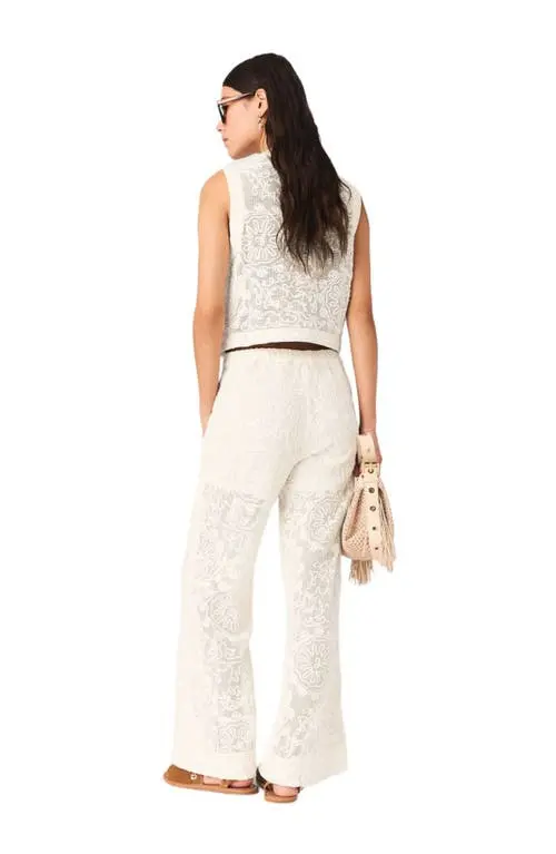 Maje Floral Guipure Lace Jacket - Ecru