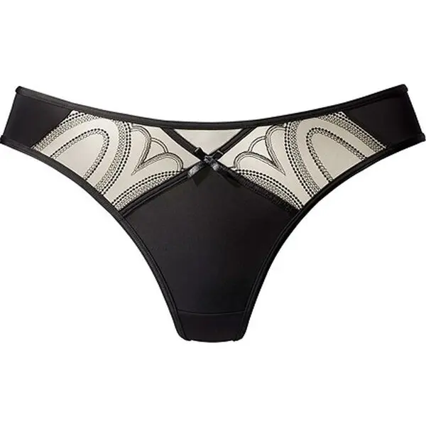 LASCANA Lace Insert Thong - Black
