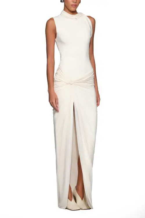 ET OCHS Imogen Knit Combo Gown - Ivory
