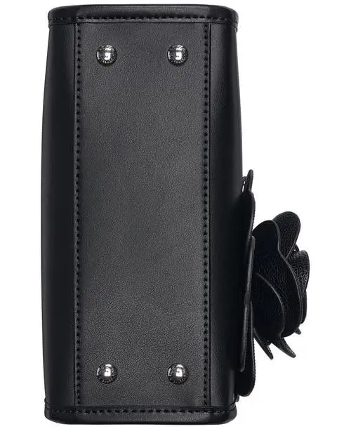 Karl Lagerfeld Paris Savoie Crossbody Bag With Embellished Flower - Black/silver