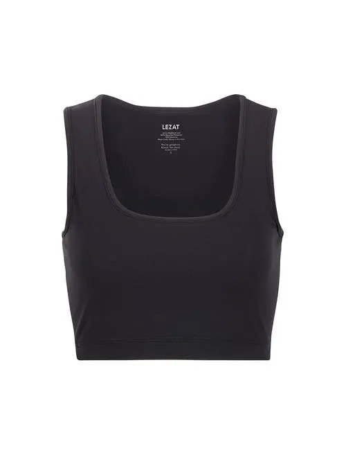LEZAT Sara Organic Cotton Bra Top - Black
