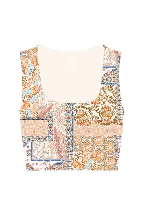 LEZAT Sara Organic Cotton Bra Top - Floral Patchwork