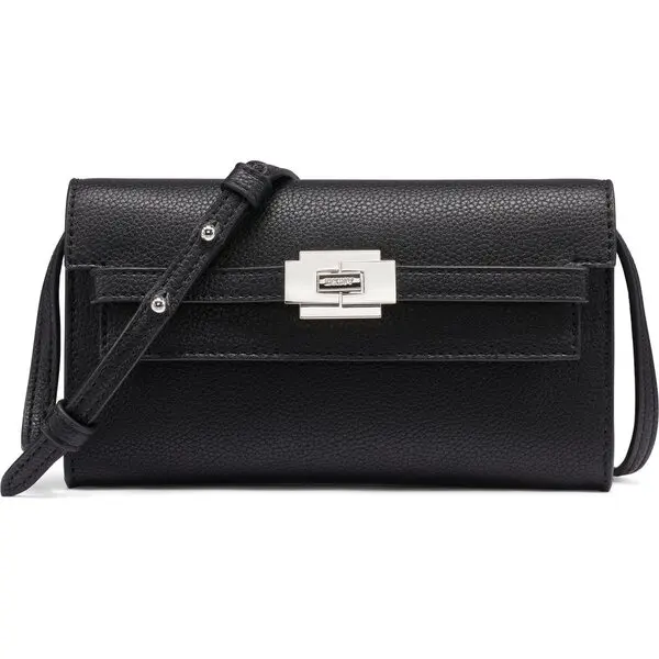 Dkny Bryar Wallet On A String - Black/silver
