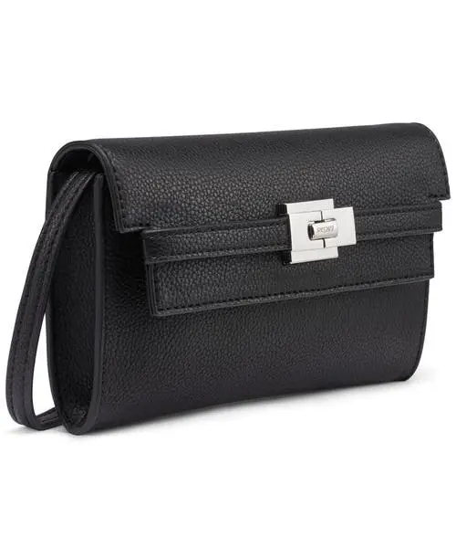 Dkny Bryar Wallet On A String - Black/silver