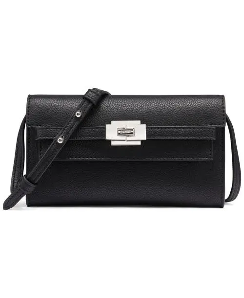 Dkny Bryar Wallet On A String - Black/silver
