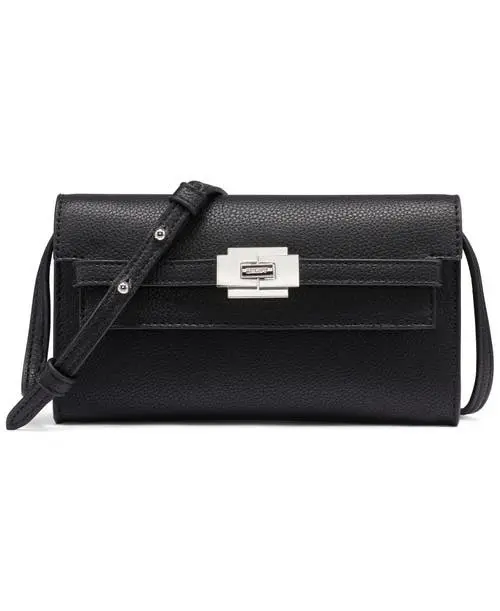 Dkny Bryar Wallet On A String - Black/silver