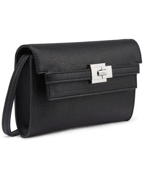 Dkny Bryar Wallet On A String - Black/silver