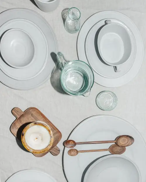UNE VIE NOMADE Cloud Oval Dinner Plateset Of 4