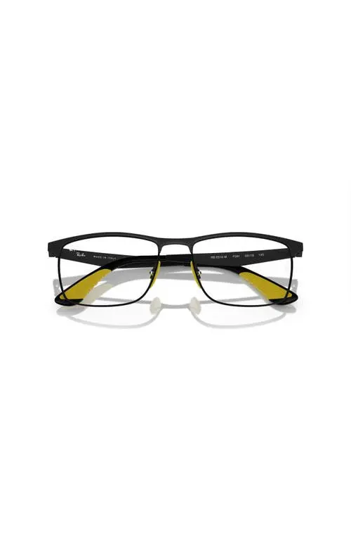 Ray-ban Rectangle Metal Full Rim Eyeglasses - Black