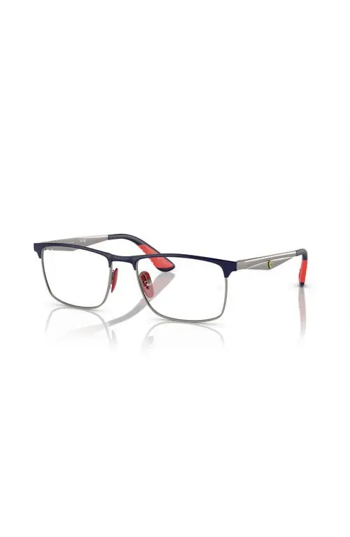 Ray-ban Rectangle Metal Full Rim Eyeglasses - Blue