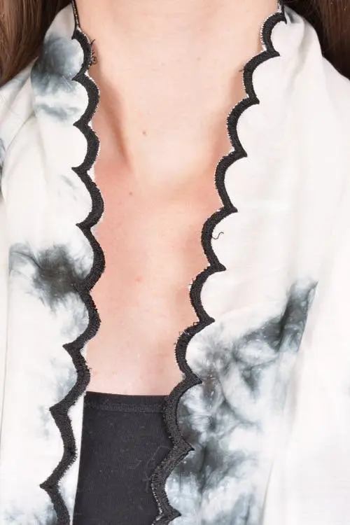RAAS Tie-dye Cutwork Border Stole Scarf