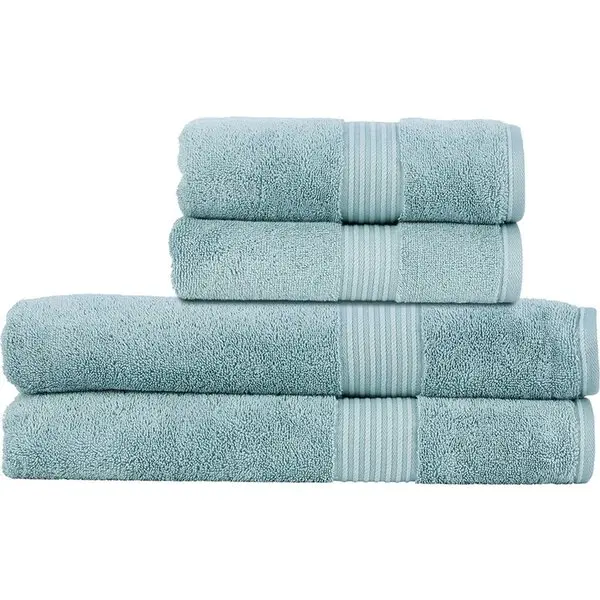 CHRISTY Supreme Hygro Luxury 100% Supima Cotton 4 Piece Bath Sheet Set - Mineral Blue