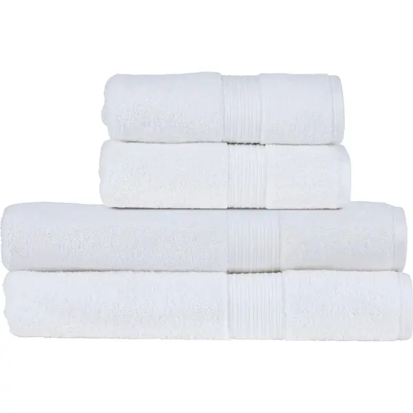 CHRISTY Supreme Hygro Luxury 100% Supima Cotton 4 Piece Bath Sheet Set - White