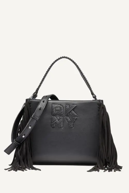 Dkny Foster Medium Satchel - Black/silver