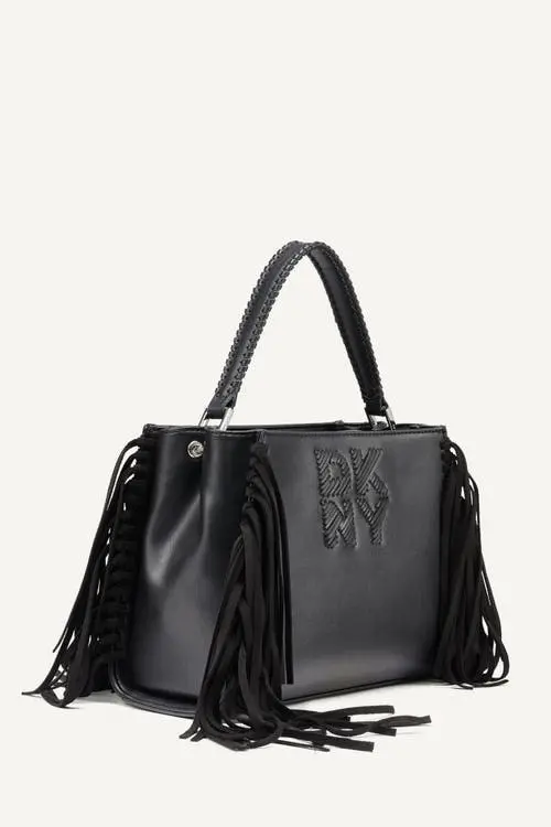 Dkny Foster Medium Satchel - Black/silver