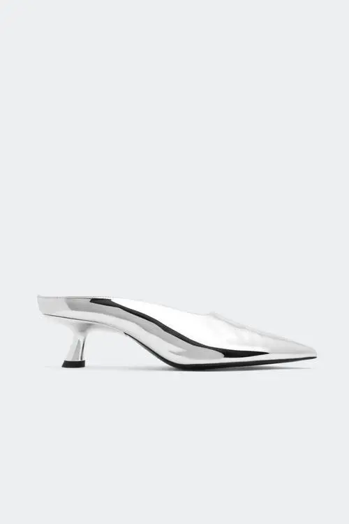 SIMONMILLER Chrome Pointed Gala Mule
