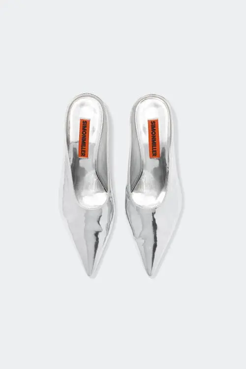 SIMONMILLER Chrome Pointed Gala Mule