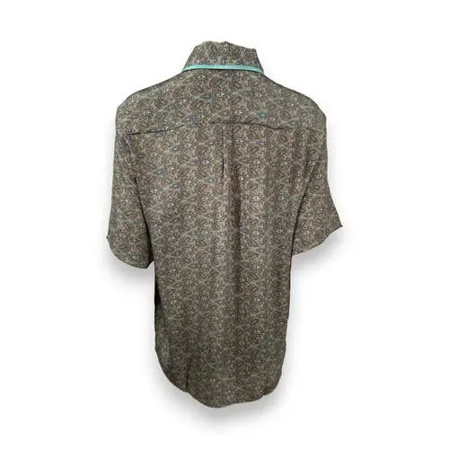 MONZLAPUR Paisley Motif Short Sleeve Shirt - Mint