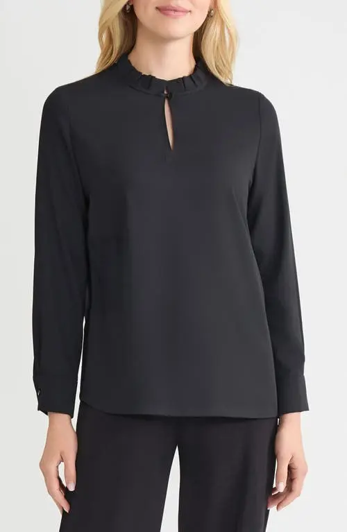 Misook Crêpe De Chine Long Sleeve Shirt