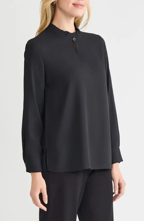 Misook Crêpe De Chine Long Sleeve Shirt