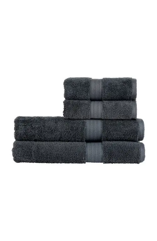 CHRISTY Renaissance Classic 100% Egyptian Cotton 4 Piece Bath Sheet Set - Ash Gray
