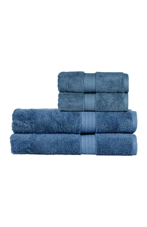 CHRISTY Renaissance Classic 100% Egyptian Cotton 4 Piece Bath Sheet Set - Denim