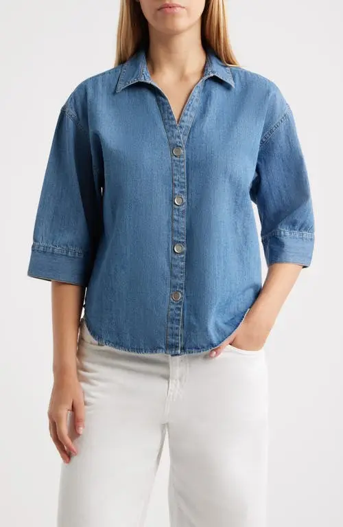 BEACHLUNCHLOUNGE Kindell Cotton Denim Button-up Shirt