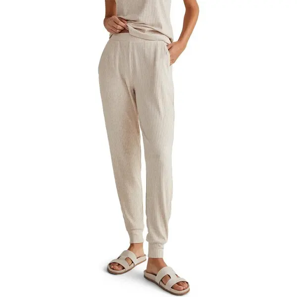 HAVEN WELL WITHIN Rib Knit Joggers - Fawn Heather