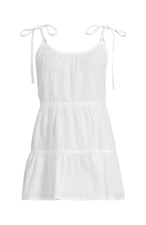 LANDS' END New Tiered Cover Up Mini Dress - White