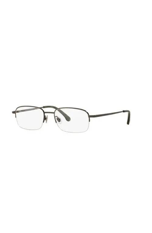 Brooks Brothers 56mm Rectangle Semi-rimmed Eyeglasses - Grey