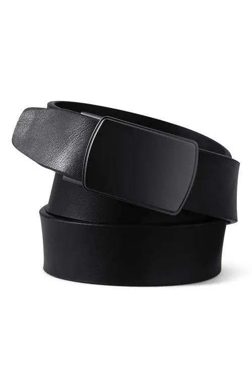 LANDS' END Leather Adjustable Slide Belt - Black