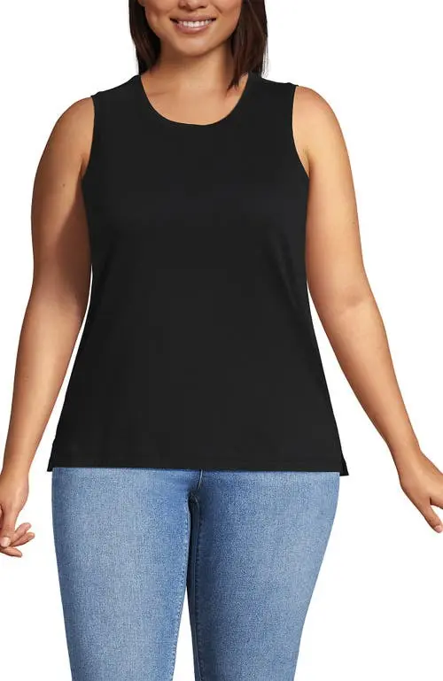 LANDS' END Supima Cotton Tank Top - Black