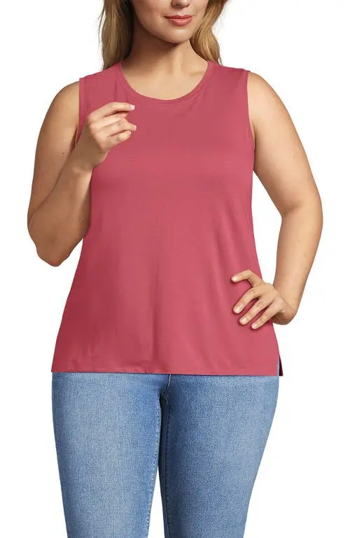 LANDS' END Supima Cotton Tank Top - Soft Mojave Rose
