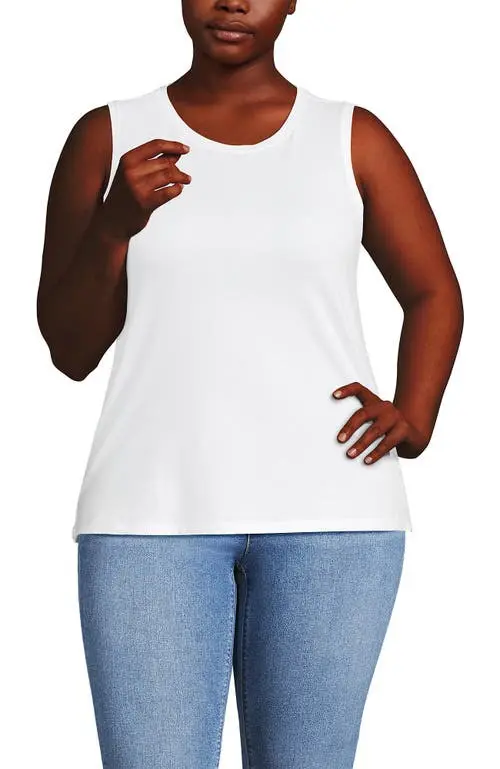 LANDS' END Supima Cotton Tank Top - White