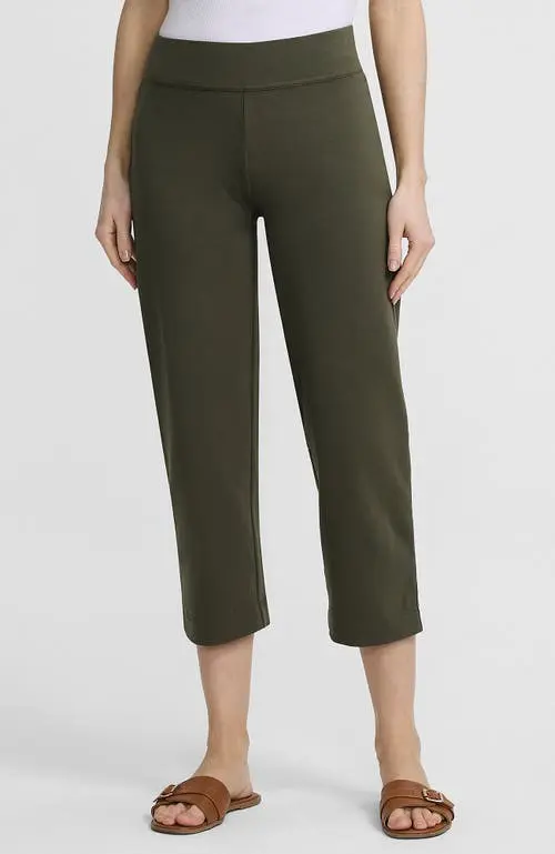 LANDS' END Starfish Mid Rise Pull On Crop Pants - Forest Moss