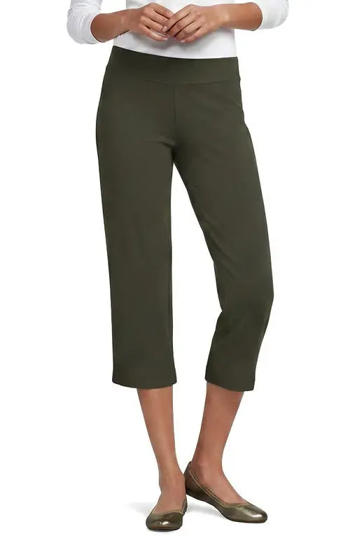 LANDS' END Starfish Mid Rise Pull On Crop Pants - Forest Moss