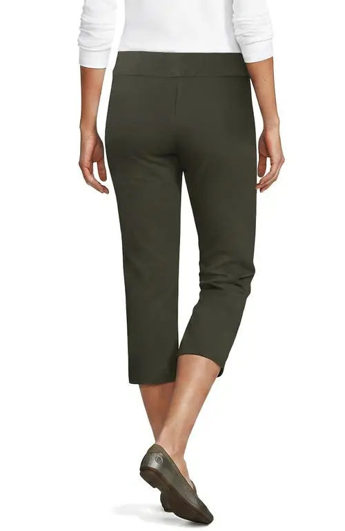 LANDS' END Starfish Mid Rise Pull On Crop Pants - Forest Moss