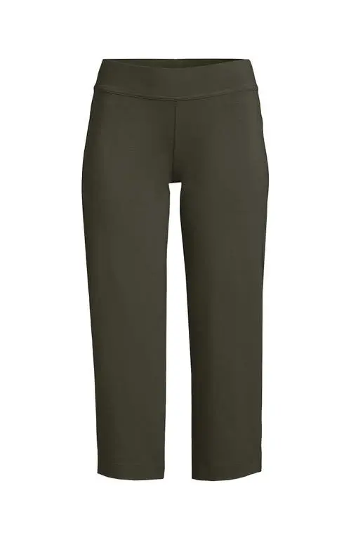 LANDS' END Starfish Mid Rise Pull On Crop Pants - Forest Moss
