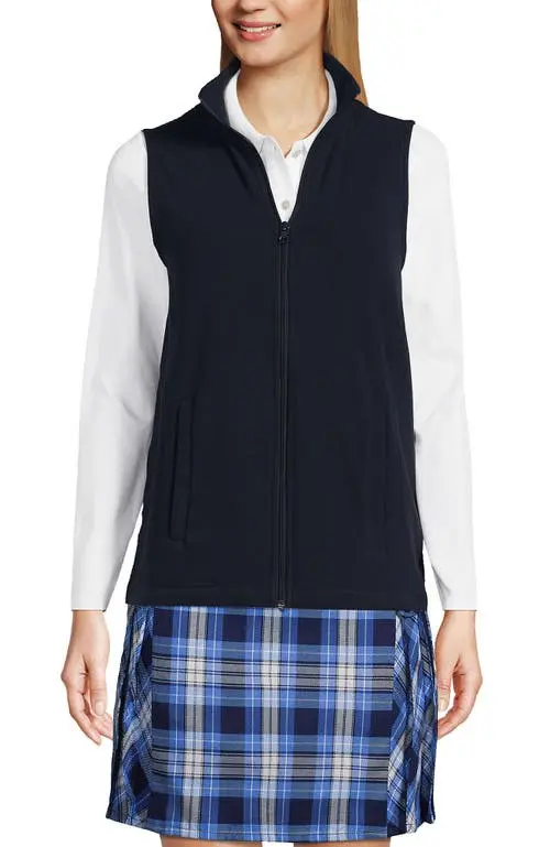 LANDS' END Lightweight Fleece Vest - Classic Navy