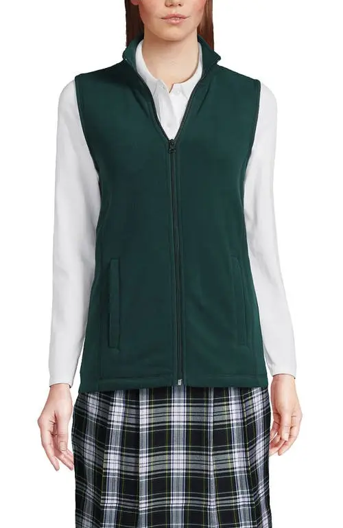 LANDS' END Lightweight Fleece Vest - Evergreen