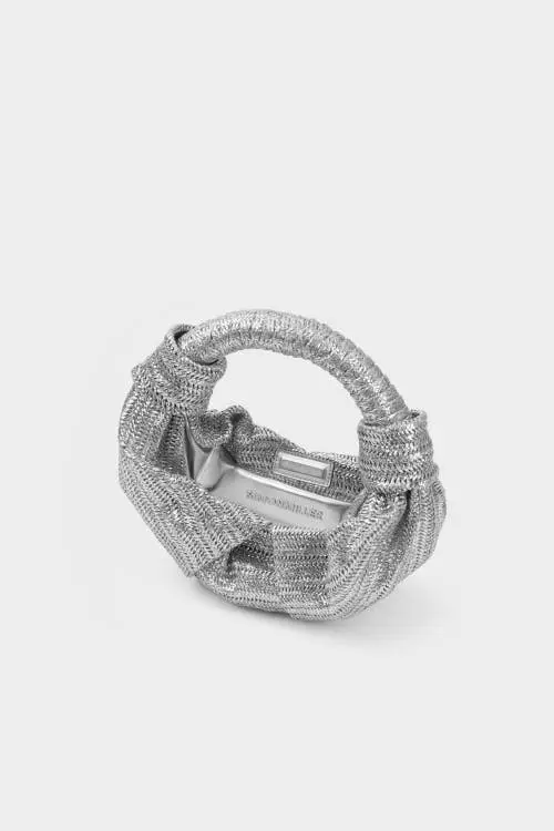 SIMONMILLER Raffia Lopsy Bag - Silver