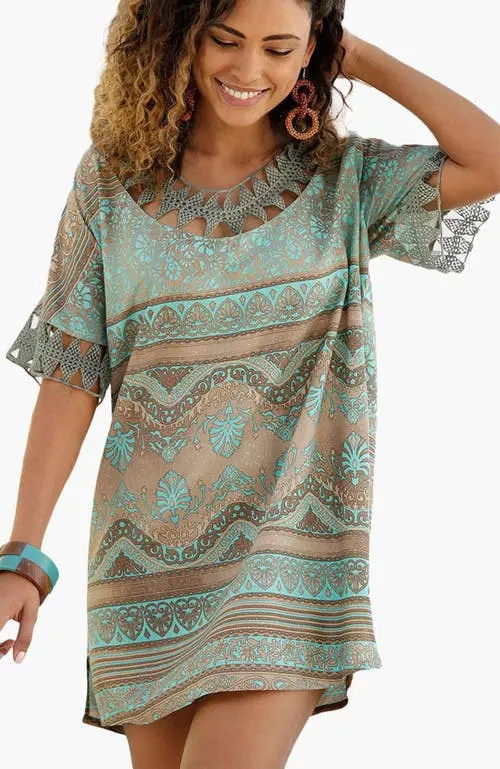LASCANA Boho Print Cover Up Turquoise Print - Turquoise Print - 0/2