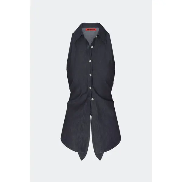 SIMONMILLER Sleeveless Chambray Shirt With Tie Back
