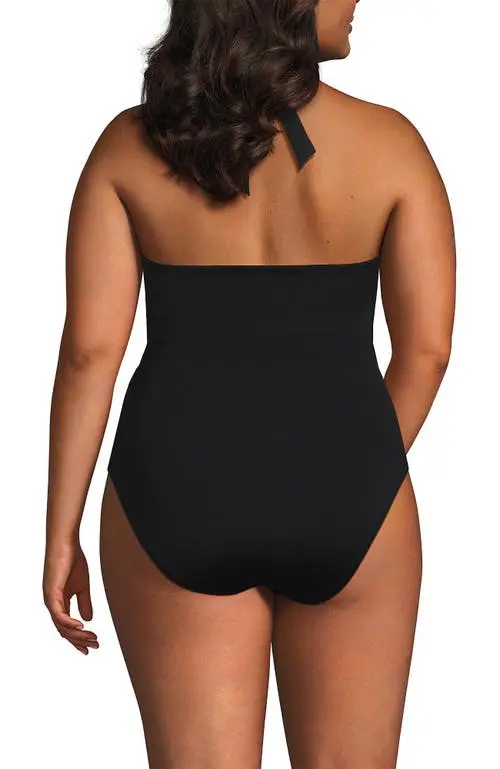 LANDS' END Halter One-piece With Knot Twist Detail